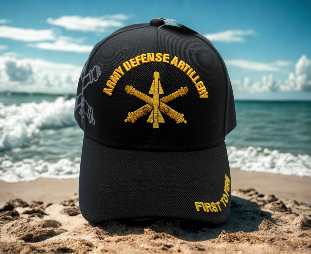 US Army Air Defense Artillery Hat. Black Military Cap With Crossed ...