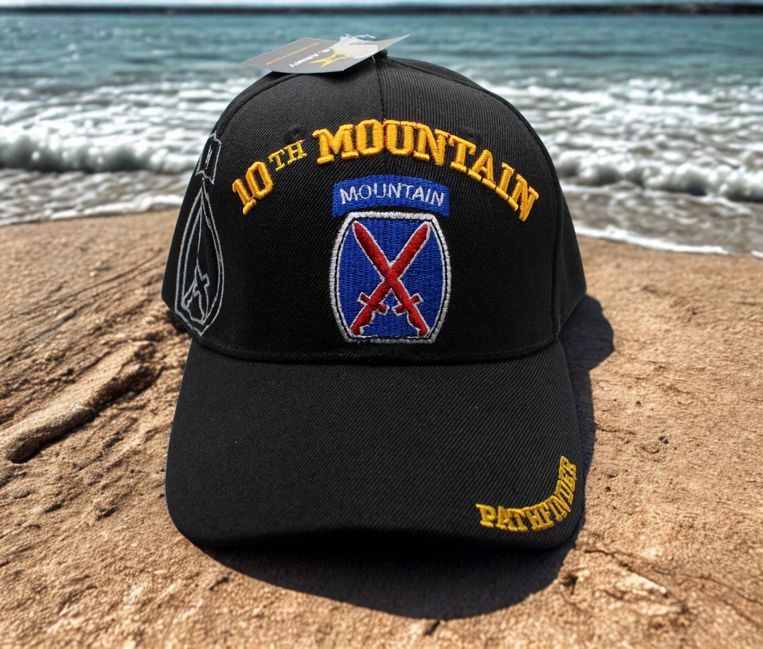 10th Mountain Division Black Baseball Cap, U.S. Army Veteran Hat ...