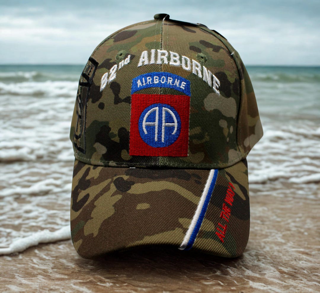US Army 82nd Airborne Cap. US Army Hat With Embroidered AA Patch and ...