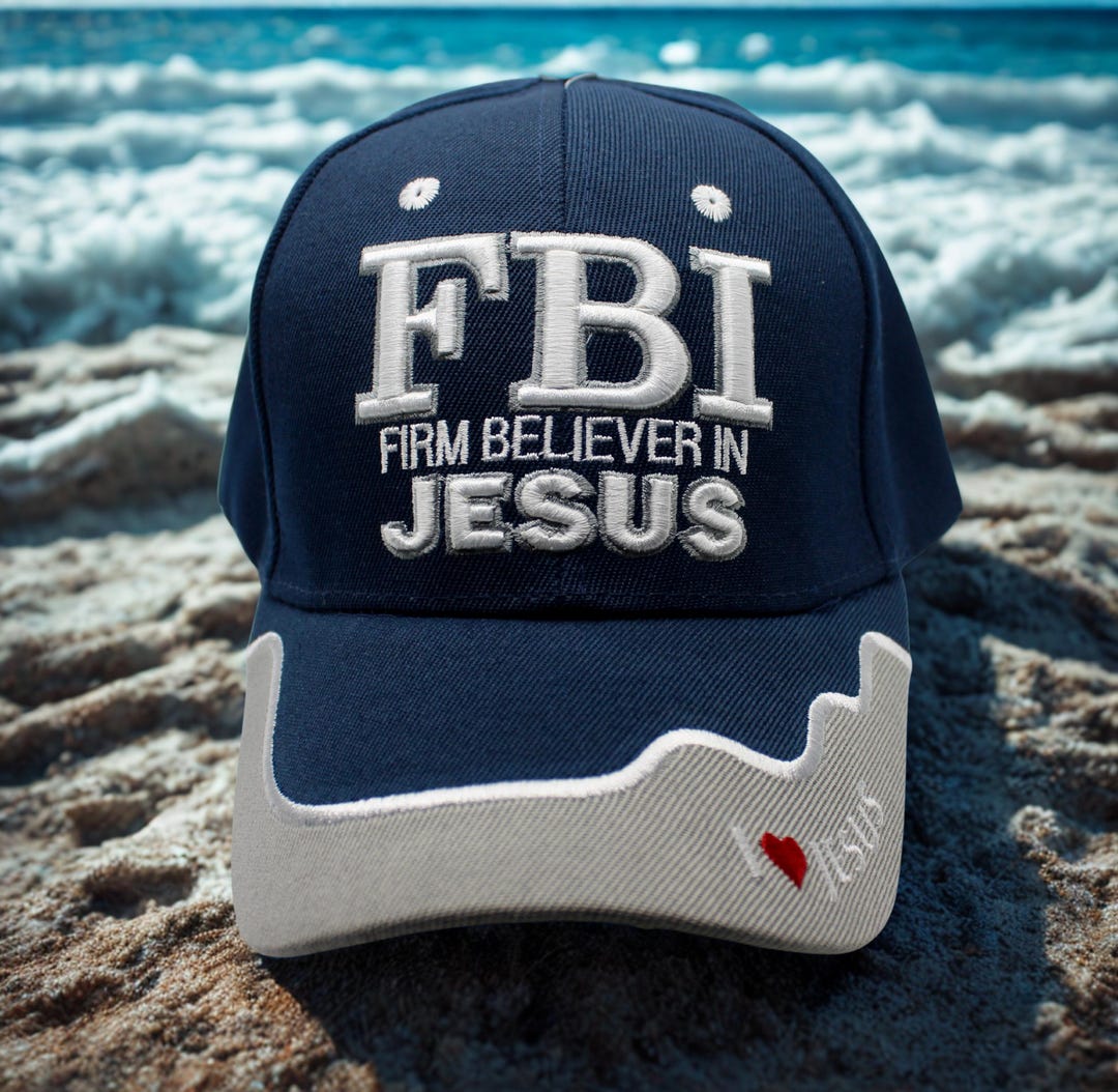 Firm Believer in Jesus Hat. FBI Blue Cap. Embroidered Christian Hat. I ...