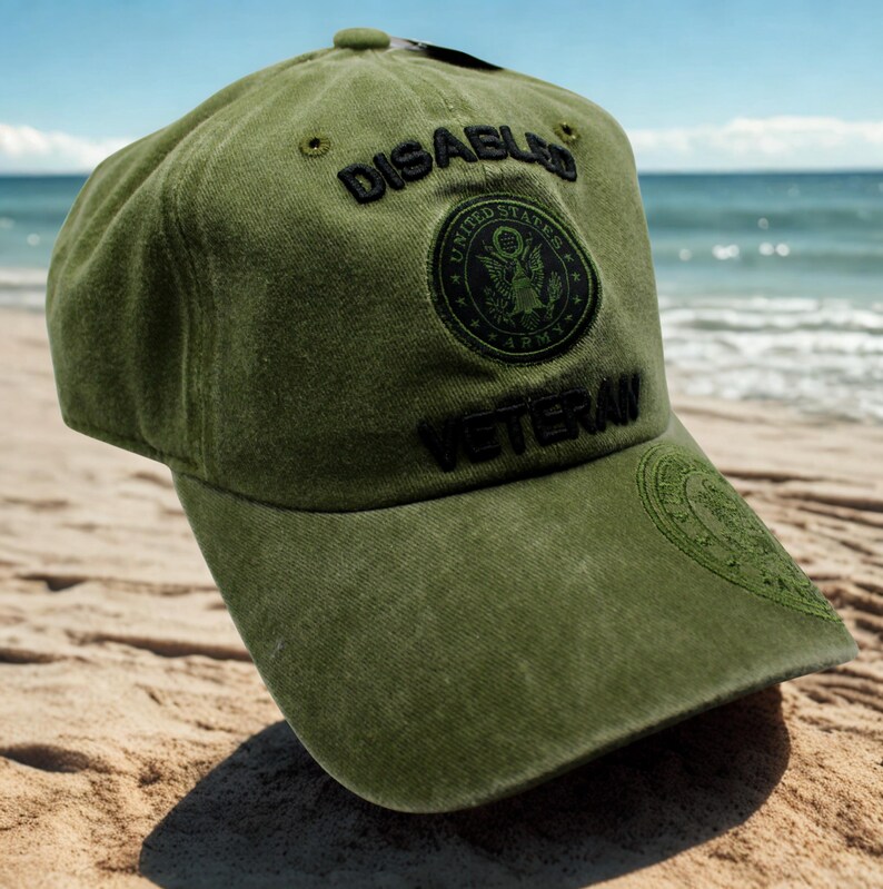 U.S Army Disabled Veteran Hat, Army Cap With Embroidered Seal ...