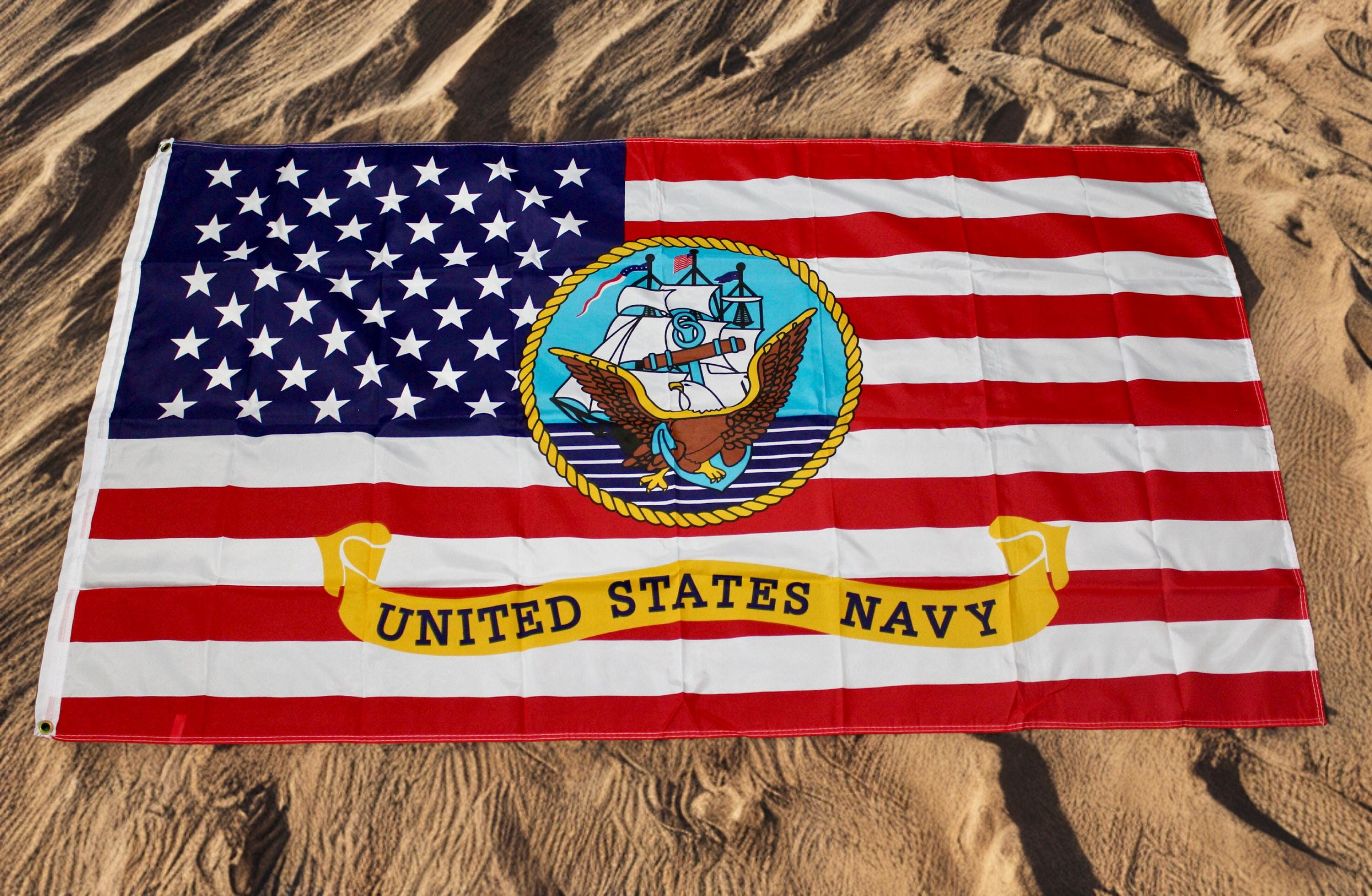 U.S Navy Flag 3x5 Ft – American Flag With United States Navy Emblem ...