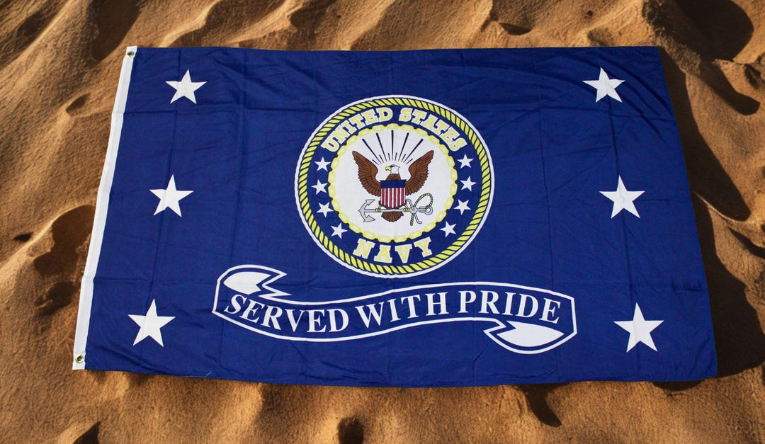 U.S Navy Flag 3x5 Ft – US Navy Served With Pride Flag. Military ...