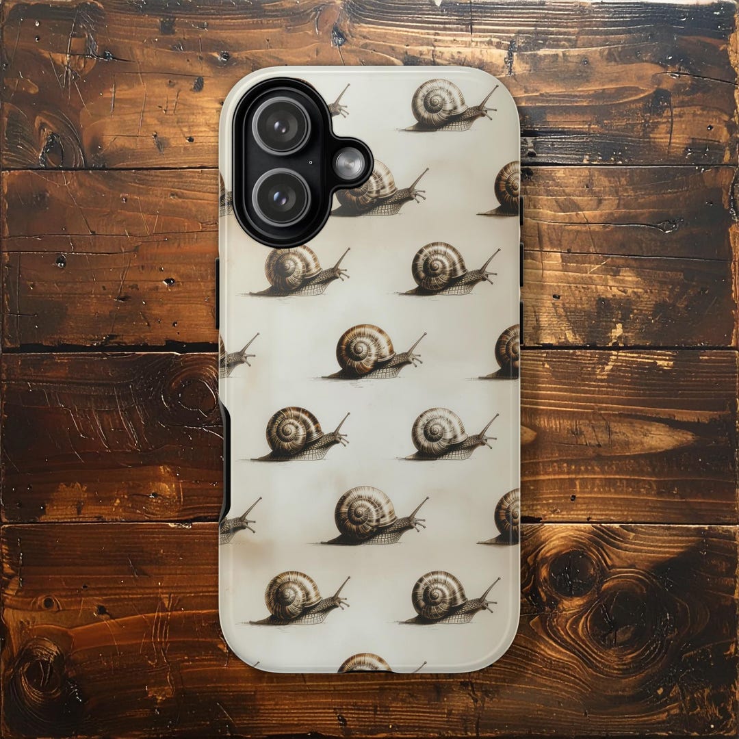Vintage Natural History Snail Pattern Phone Case | Woodland Earth Tone ...