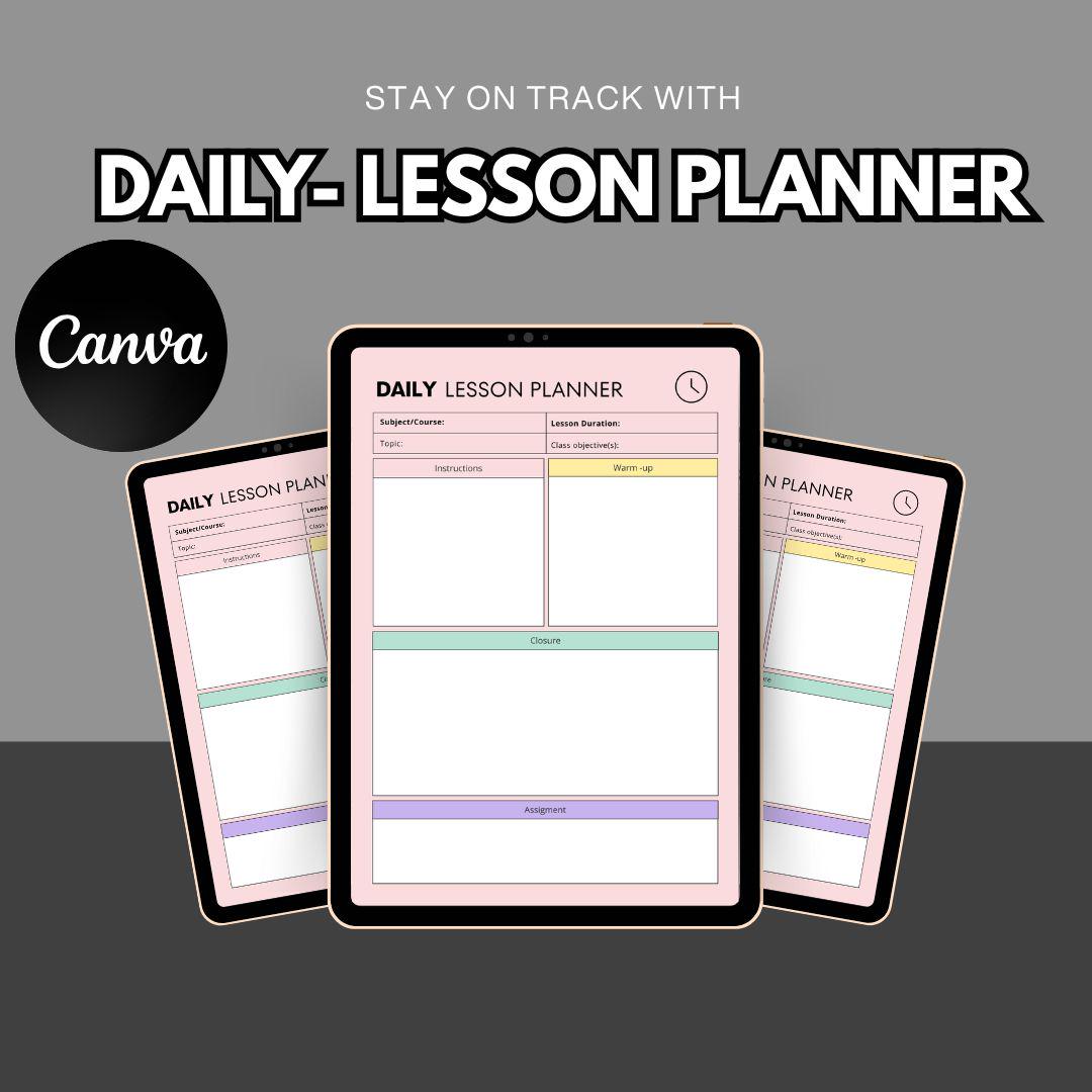Daily Lesson Planne, Bright and Minimalist Style for Effective Lesson ...