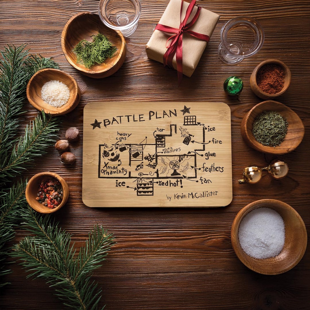 Home Alone-inspired • Kevin’s Battle Plan Cutting Board • Laser ...