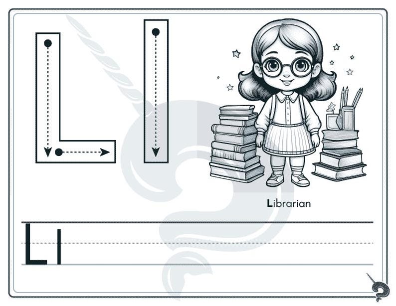 Alphabet Tracing Worksheets With Occupations for Kindergarten, Pre-k ...