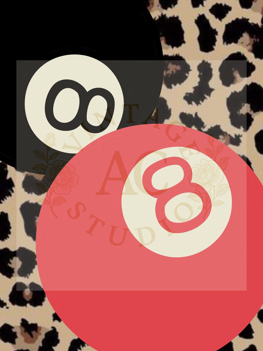 Leopard Print 8 Ball Printable Wall Art | Retro Game Room Decor | Funky ...