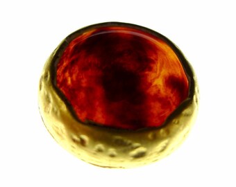 Set of 11 Vintage Beautiful Concave Semi-translucent Amber Brown Faux ...