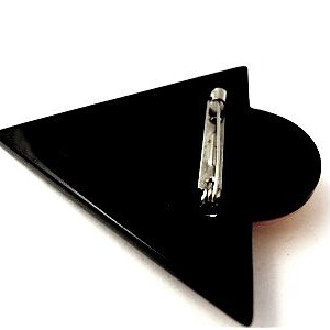 Geometric Pins, Black Triangle Round Color Cabochon - Etsy