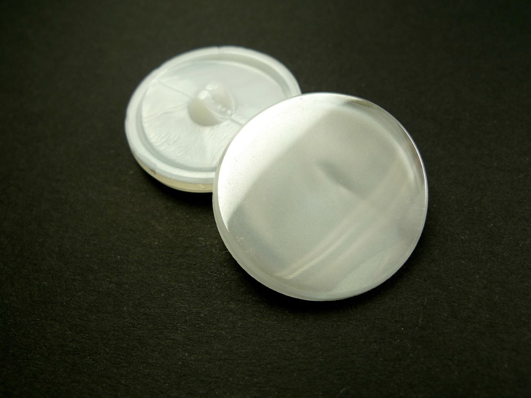 2 Big Milky Glass Buttons 30mm - Etsy