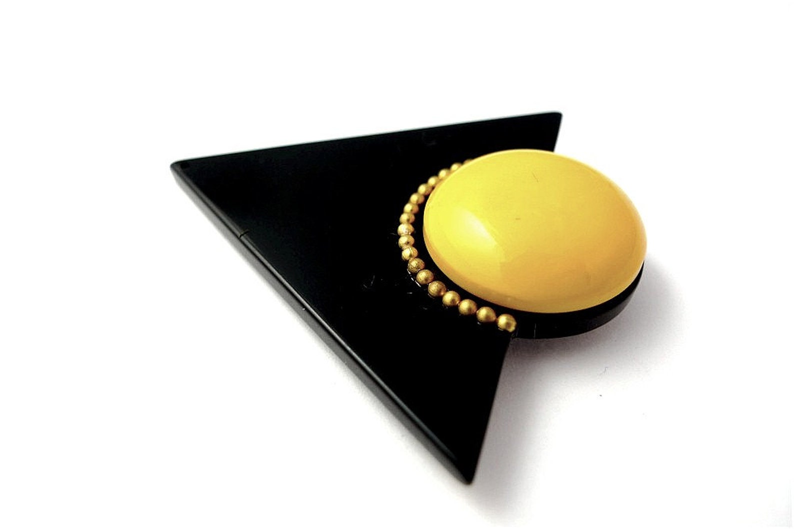 Geometric Pins Black Triangle Round Color Cabochon | Etsy