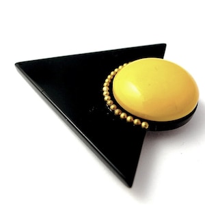 Geometric Pins, Black Triangle Round Color Cabochon - Etsy