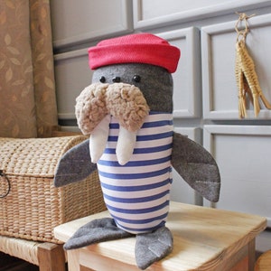 Sailor Walrus Soft Toy, PDF Sewing Directions, DIY Kid Gift, Child Room ...