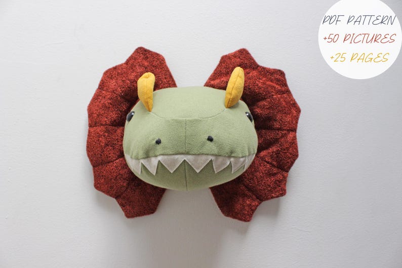 DIY Dilophosaurus Head Sewing Pattern: Jurassic Wall Art (PDF) - Etsy
