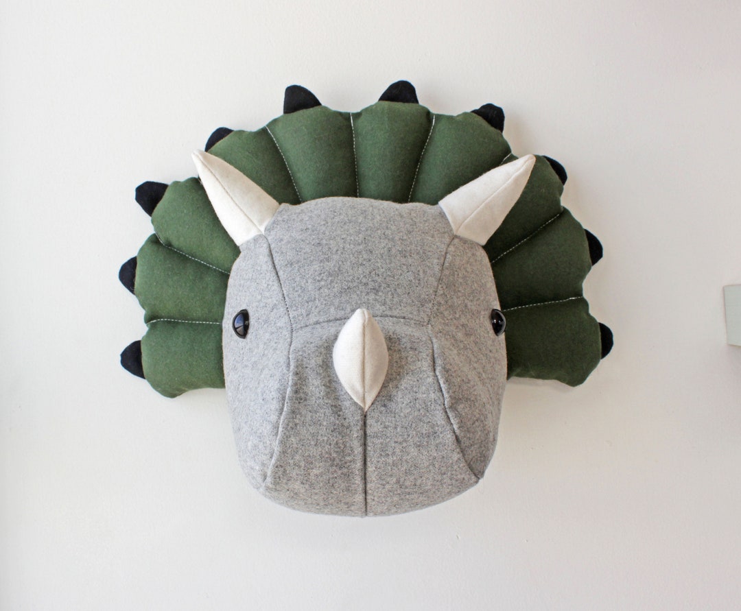 Triceratops Head Sewing Pattern: Faux Taxidermy Wall Mount (PDF Pattern ...