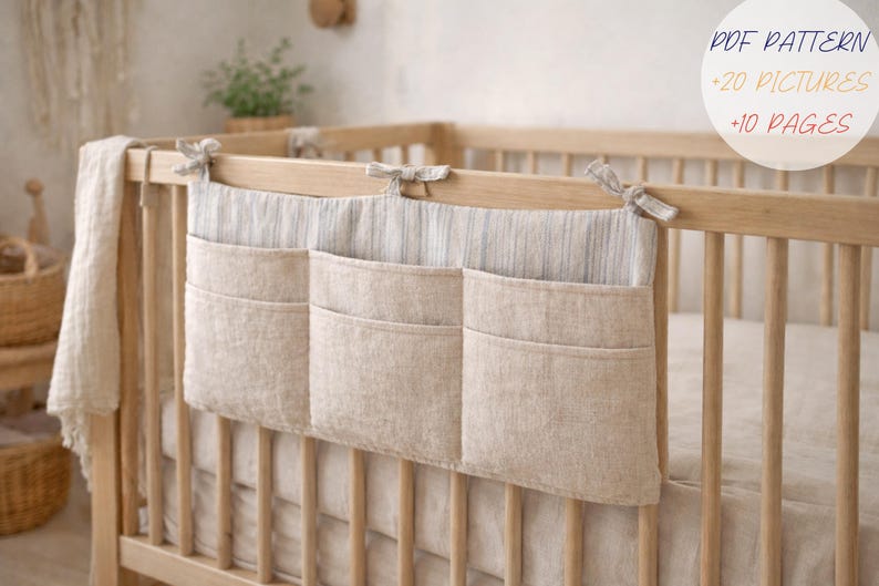 Crib Organizer PDF Pattern | Easy Sewing Tutorial | Nursery Storage ...