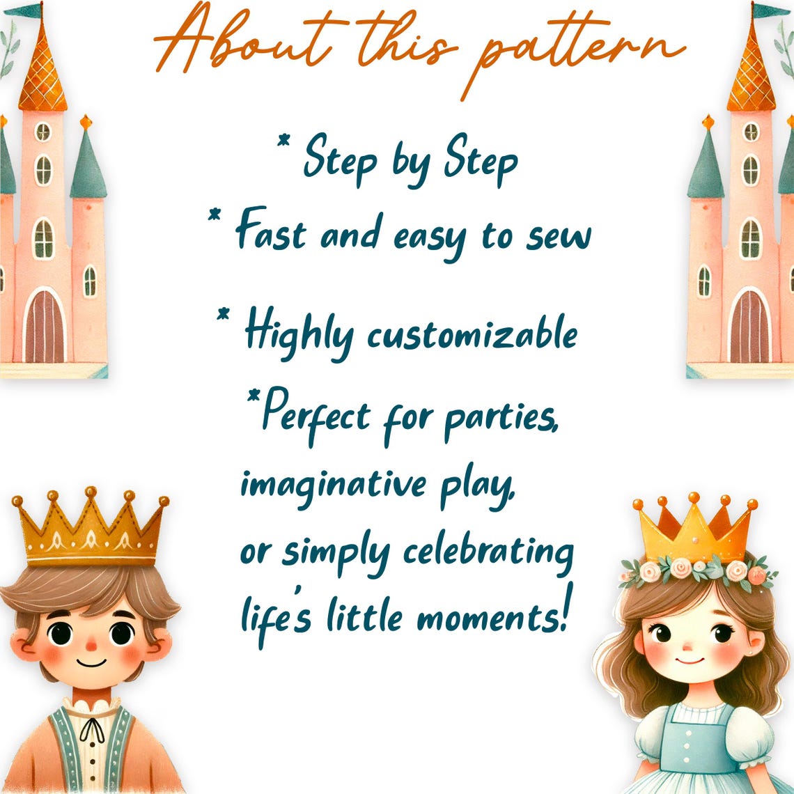 Fabric Crown PDF Pattern - Easy Sewing Tutorial, 3 Sizes - Etsy