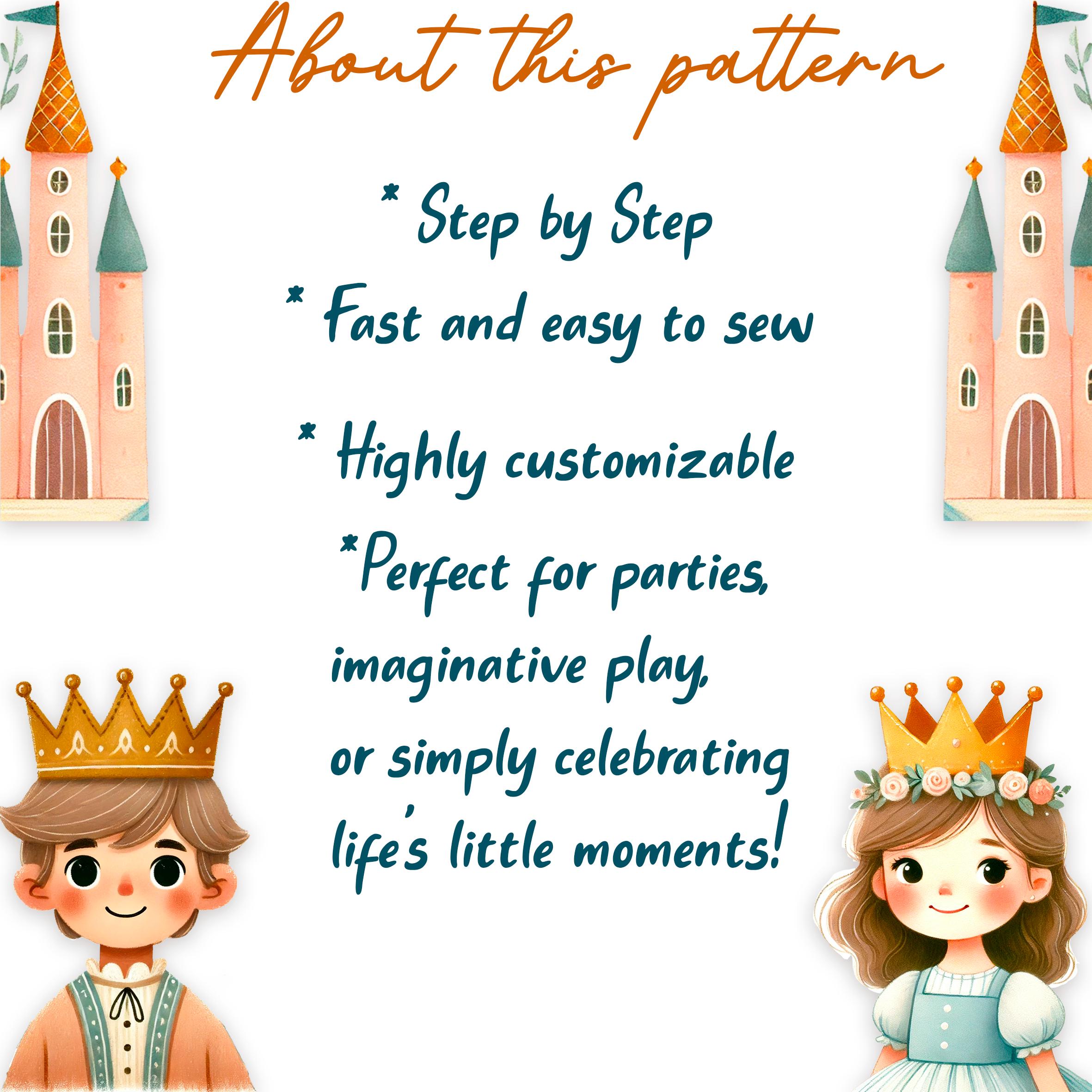 Fabric Crown Sewing Pattern PDF | Kids & Adult Sizes | Birthday Crown ...