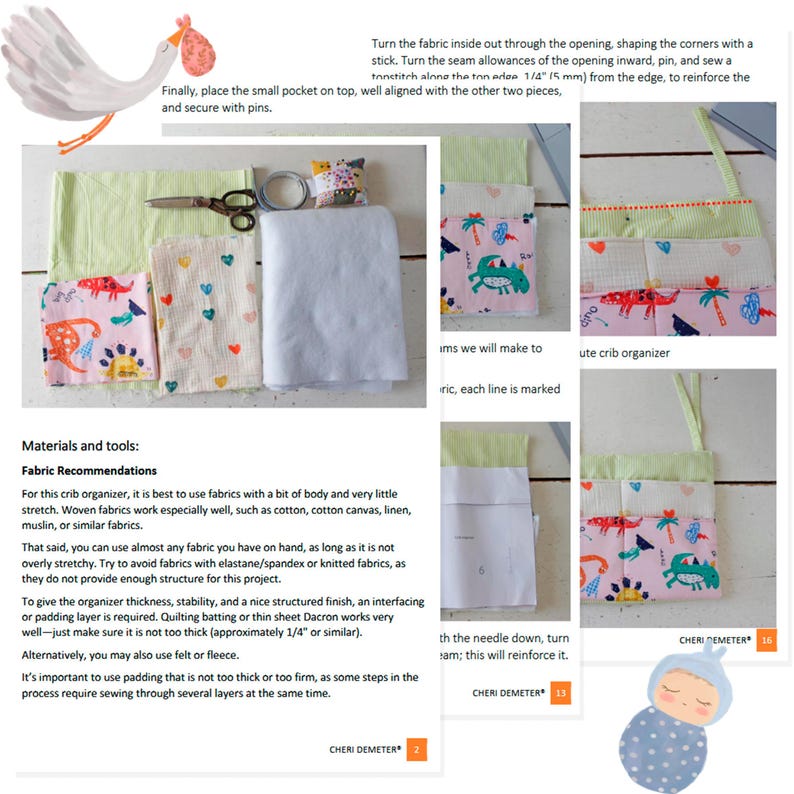 Crib Organizer PDF Pattern | Easy Sewing Tutorial | Nursery Storage ...