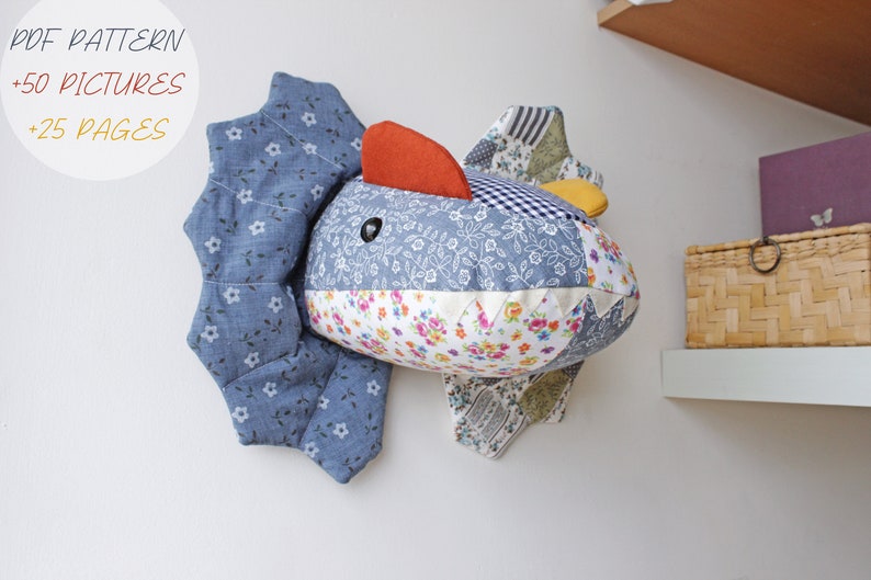 DIY Dilophosaurus Head Sewing Pattern: Jurassic Wall Art (PDF) - Etsy