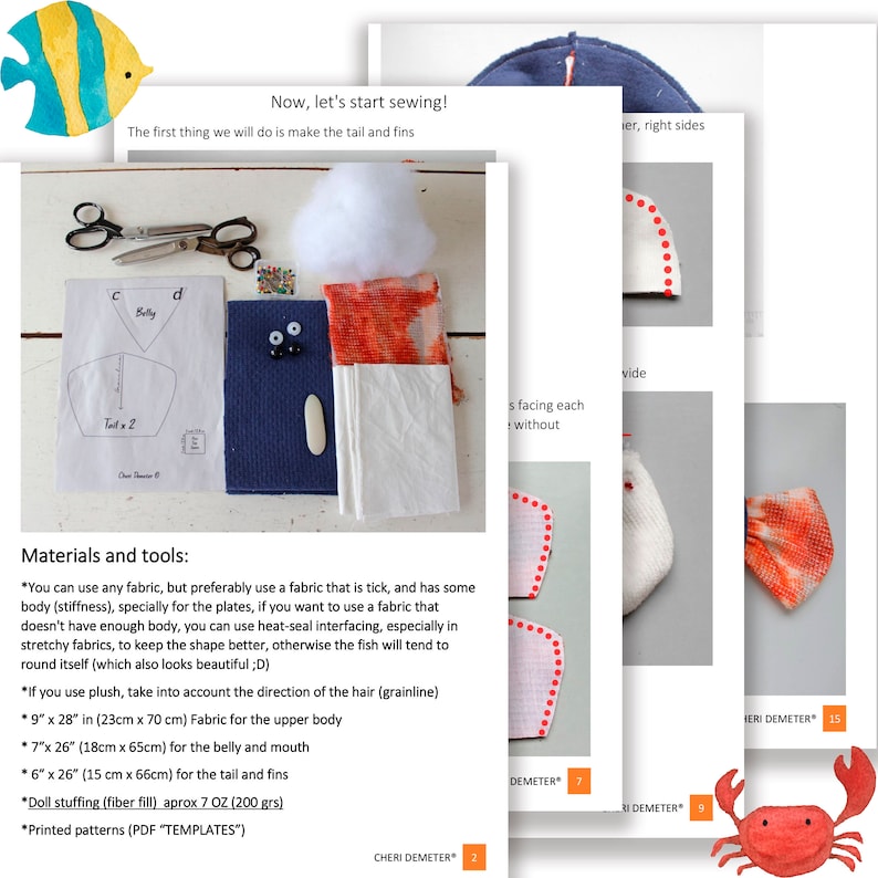 Puffer Fish Sewing Pattern: DIY Soft Toy, Nautical Nursery Decor (PDF ...