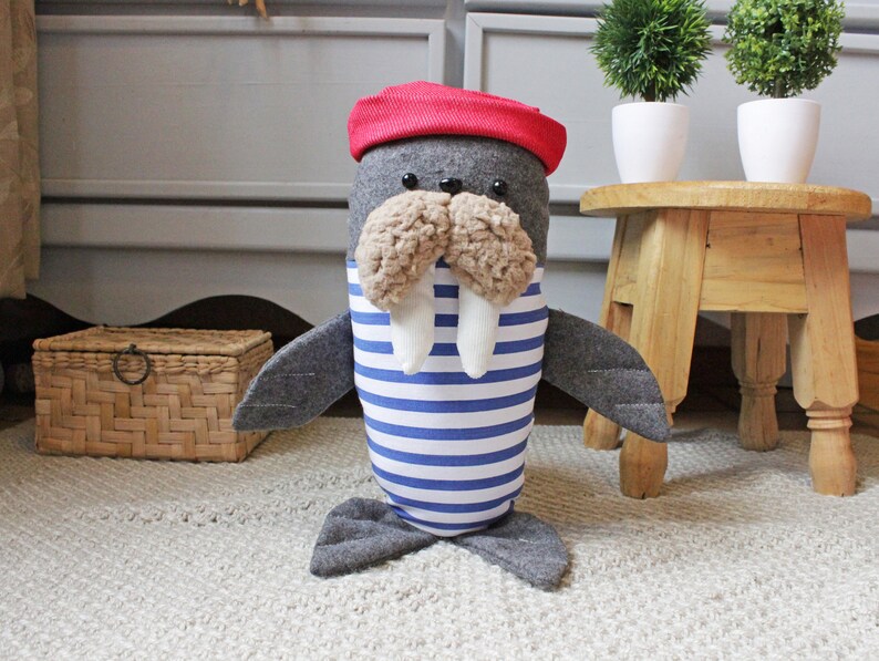Sailor Walrus Soft Toy PDF Sewing Directions DIY Kid Gift - Etsy
