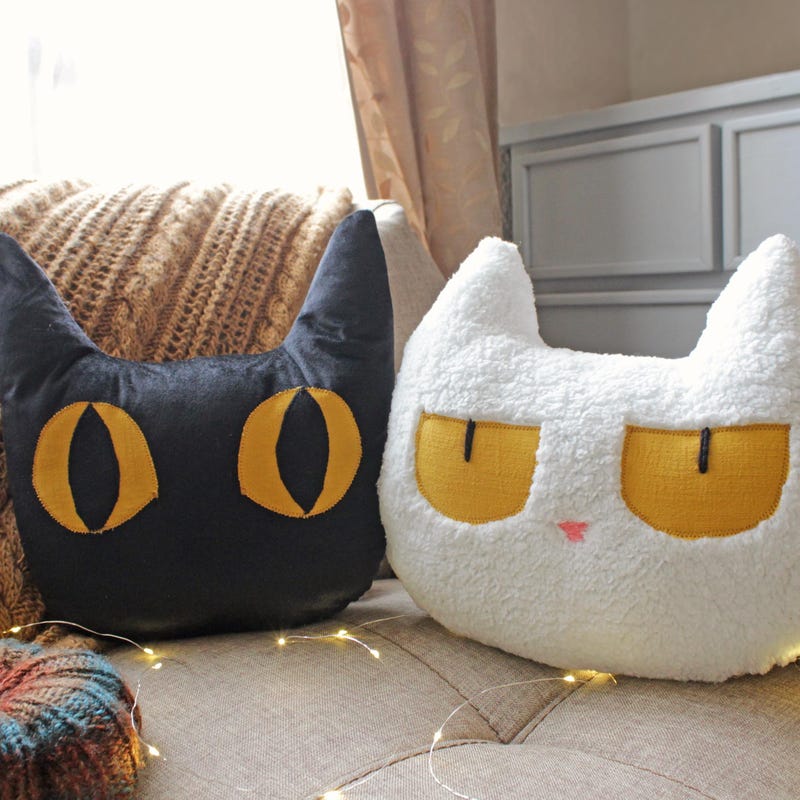 Black Cat Shaped Pillow - Etsy