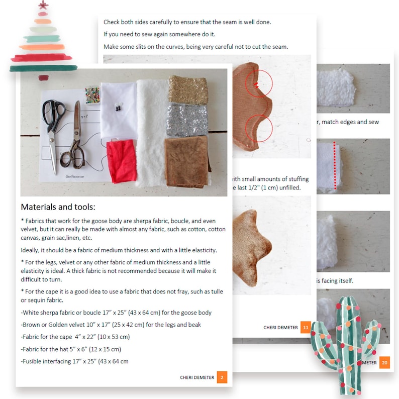 Festive Goose Sewing Pattern: Christmas Ornament DIY (PDF Pattern) - Etsy