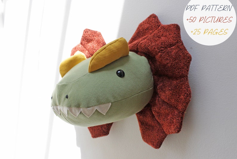 DIY Dilophosaurus Head Sewing Pattern: Jurassic Wall Art (PDF) - Etsy
