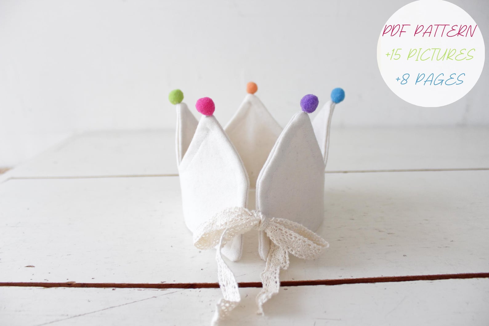 Fabric Crown Sewing Pattern PDF | Kids & Adult Sizes | Birthday Crown ...