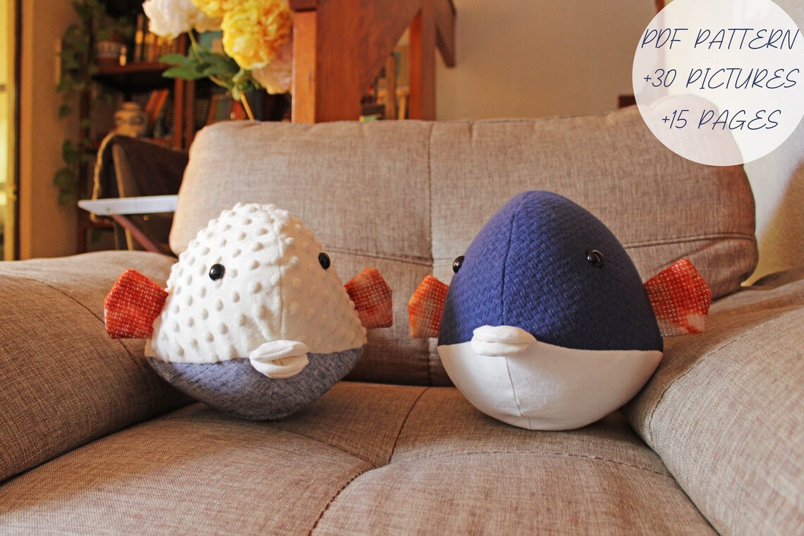 Puffer Fish Soft Toy, PDF Sewing Directions . From Beginners Up, DIY ...