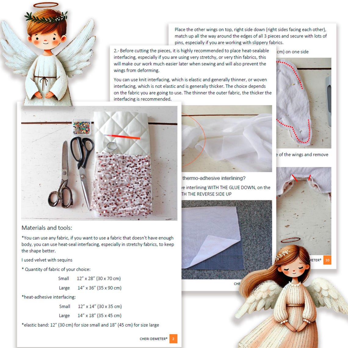Fabric Angel Wings Sewing Pattern: DIY Costume, 2 Sizes (PDF) - Etsy
