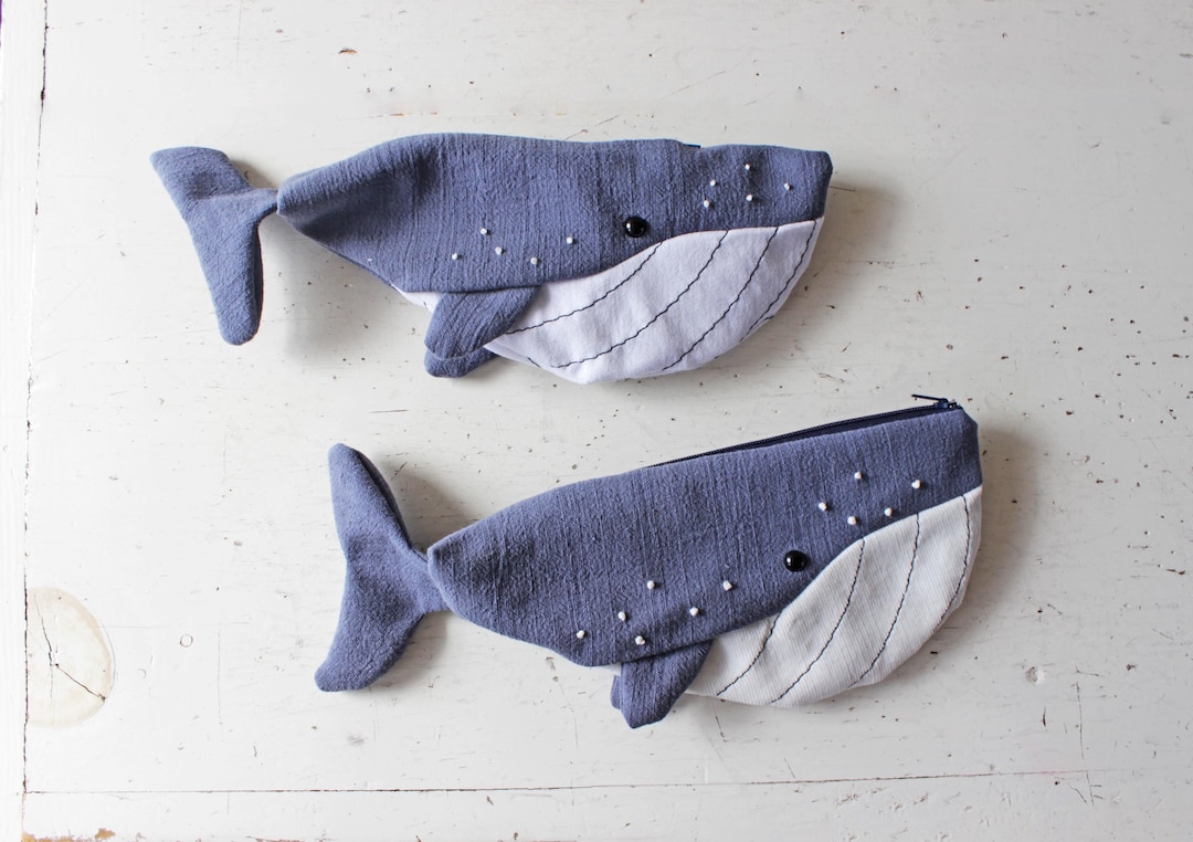 Whale Pencil Case Sewing Pattern: Zipper Pouch DIY (PDF Pattern) - Etsy