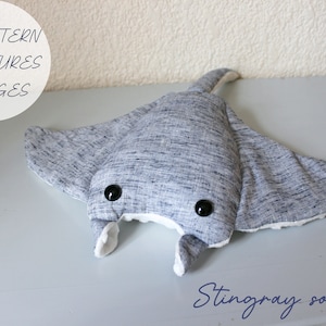Stingray Sewing Pattern: DIY Soft Toy, Nautical Nursery Decor (PDF ...