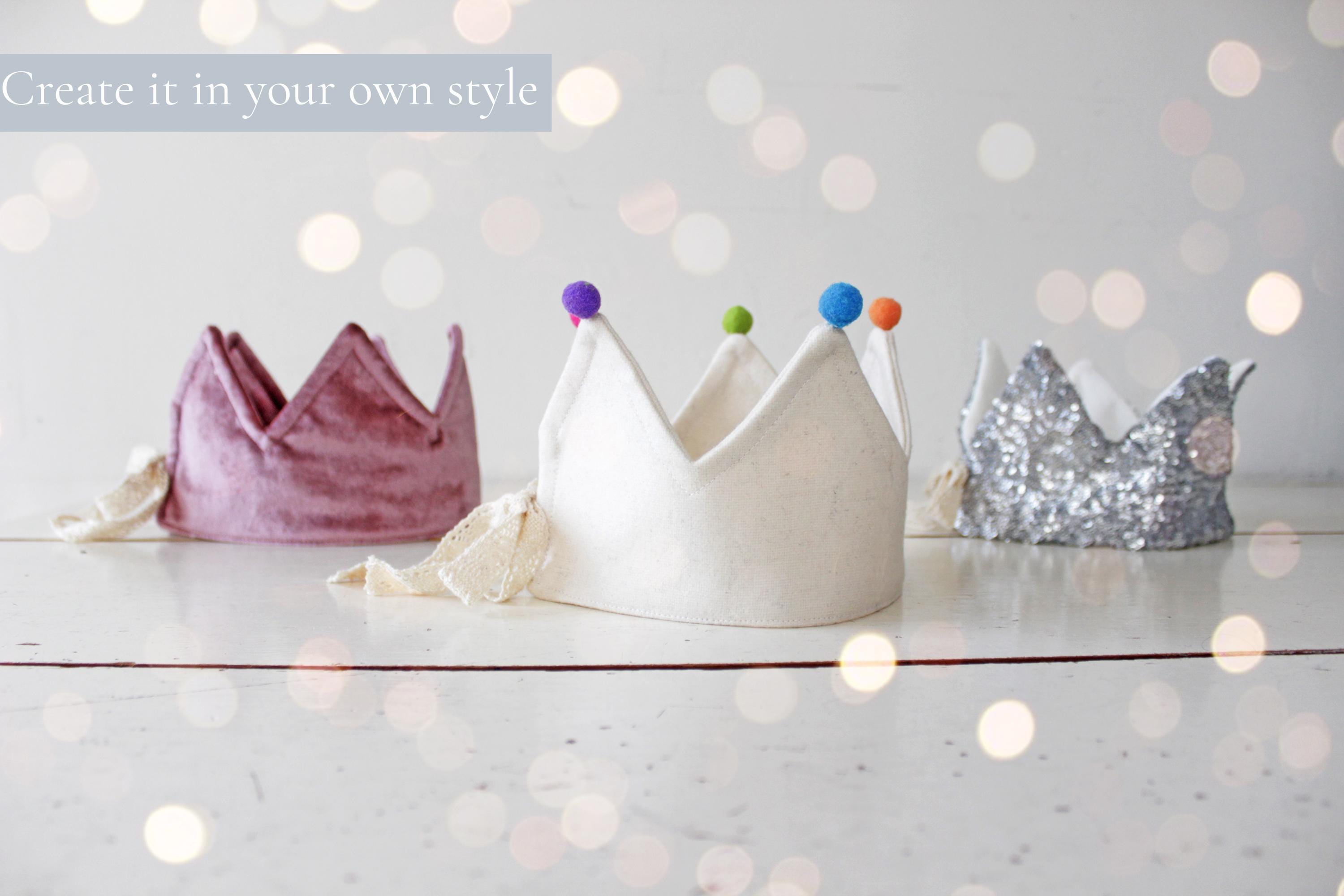 Fabric Crown Sewing Pattern PDF | Kids & Adult Sizes | Birthday Crown ...