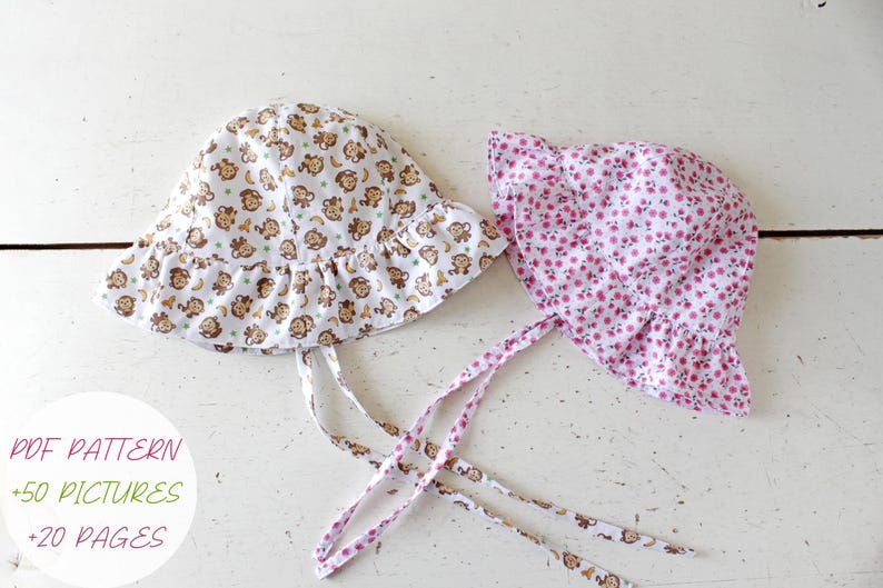 Sun Hat Sewing Pattern: 9 Sizes, Newborn to Adult (PDF Pattern ...