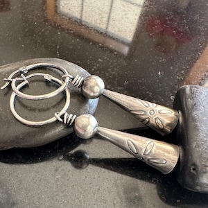 Sterling Silver Ball and Cone Earrings, 1700’s Native American Design ...