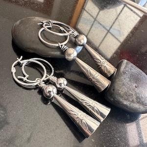 Sterling Silver Ball and Cone Earrings, 1700’s Native American Design ...