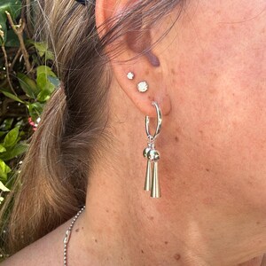 Sterling Silver Double Ball and Cone Earrings, 1700’s Native American ...