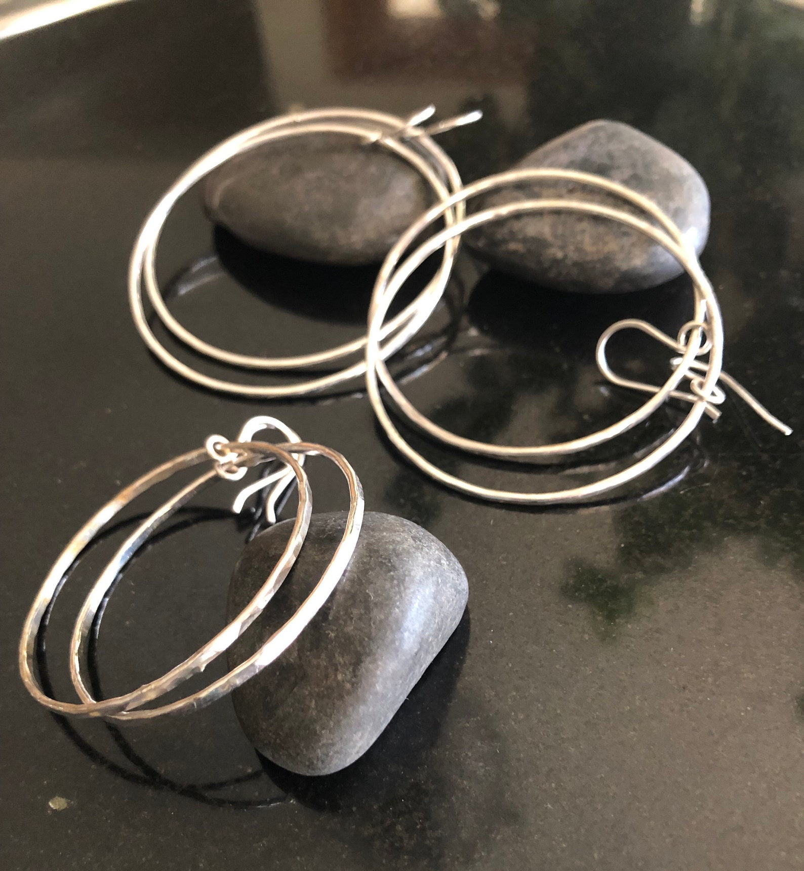 Sterling Silver Hoop Earrings Circle Earrings Simple Hoop - Etsy