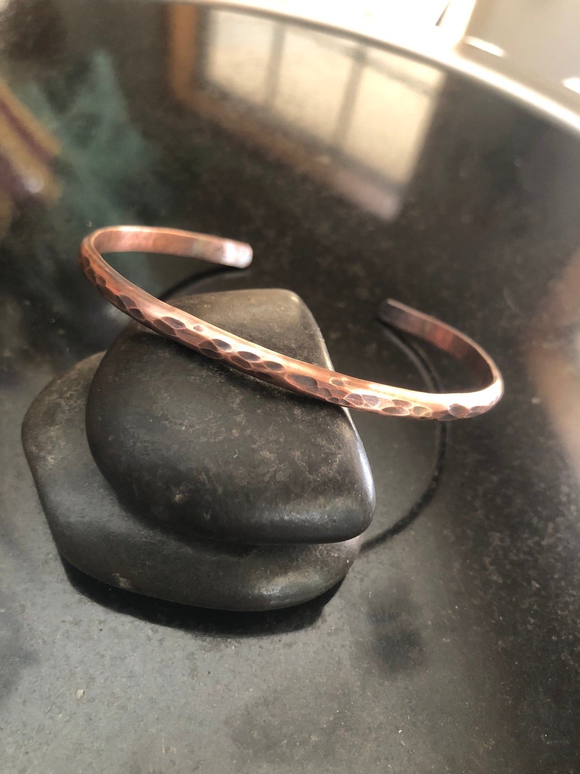 Simple Hammered Copper Cuff Bracelet, Adjustable Cuff, Stacking Cuff ...