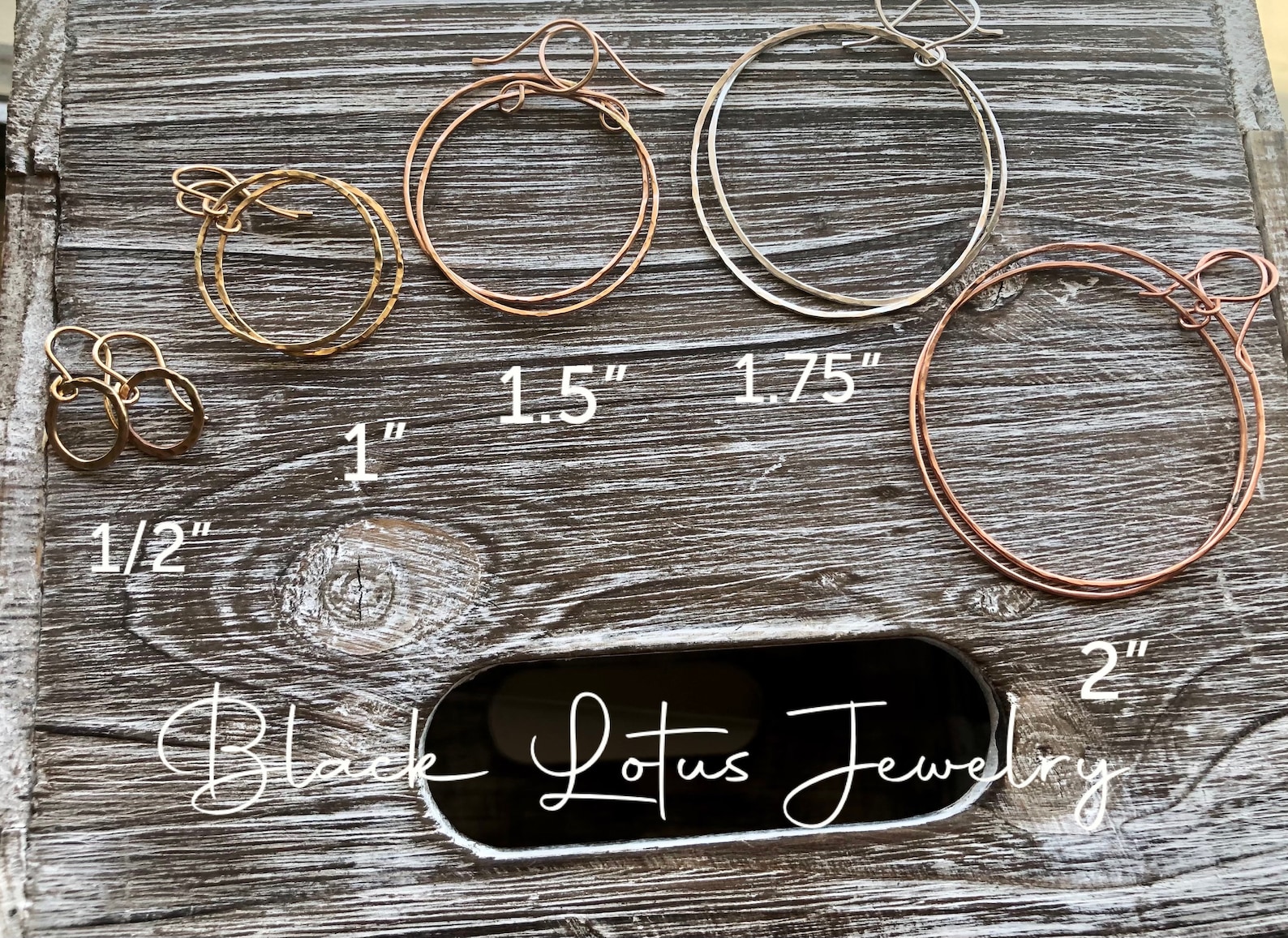 Rustic Mixed Metal Hoop Earrings, Sterling Silver and Pure Copper Hoops ...