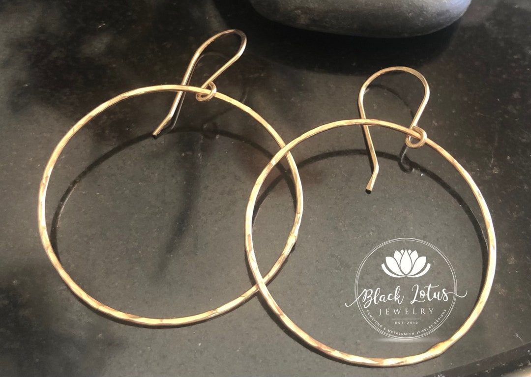 Classic Gold Hoop Dangle Earrings, Circle Earrings, Simple Hoop ...
