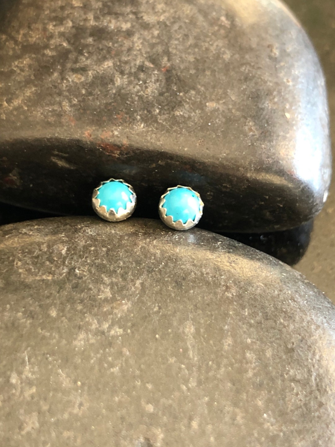 4mm Turquoise Stud Earrings, Minimalist Jewelry, Tiny Turquoise Studs ...