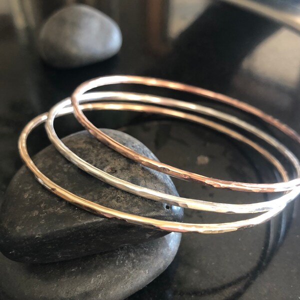 Mixed Metal Bangle - Etsy