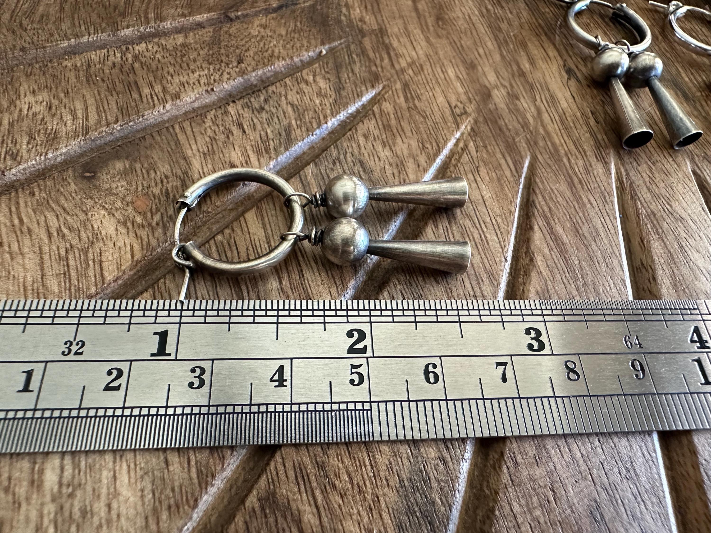 Sterling Silver Double Ball and Cone Earrings, 1700’s Native American ...