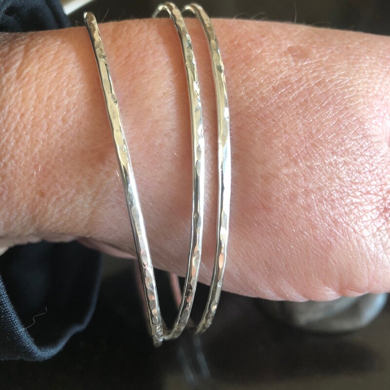 Heavy Silver Bangle - Etsy