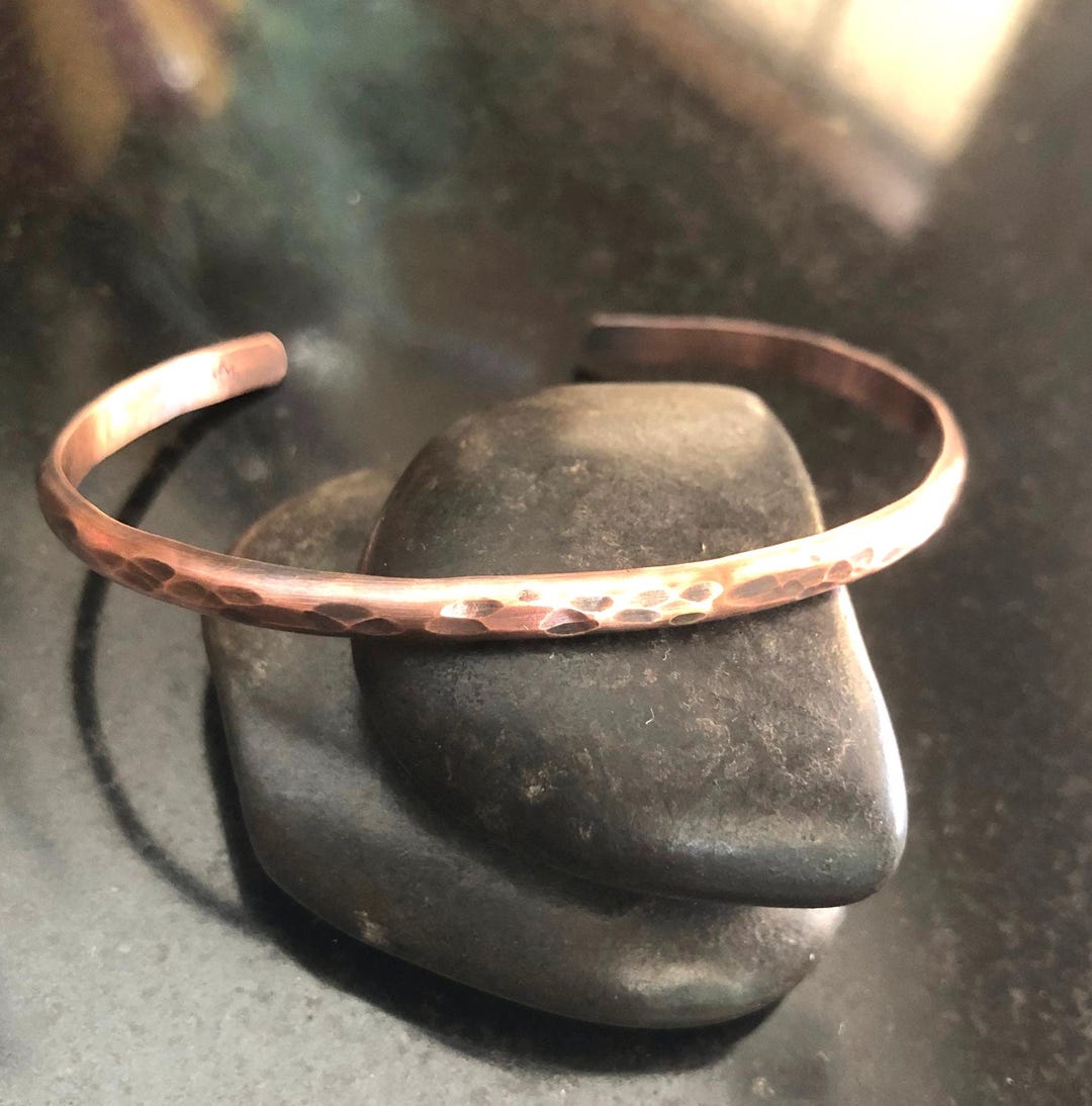 Simple Hammered Copper Cuff Bracelet, Adjustable Cuff, Stacking Cuff ...