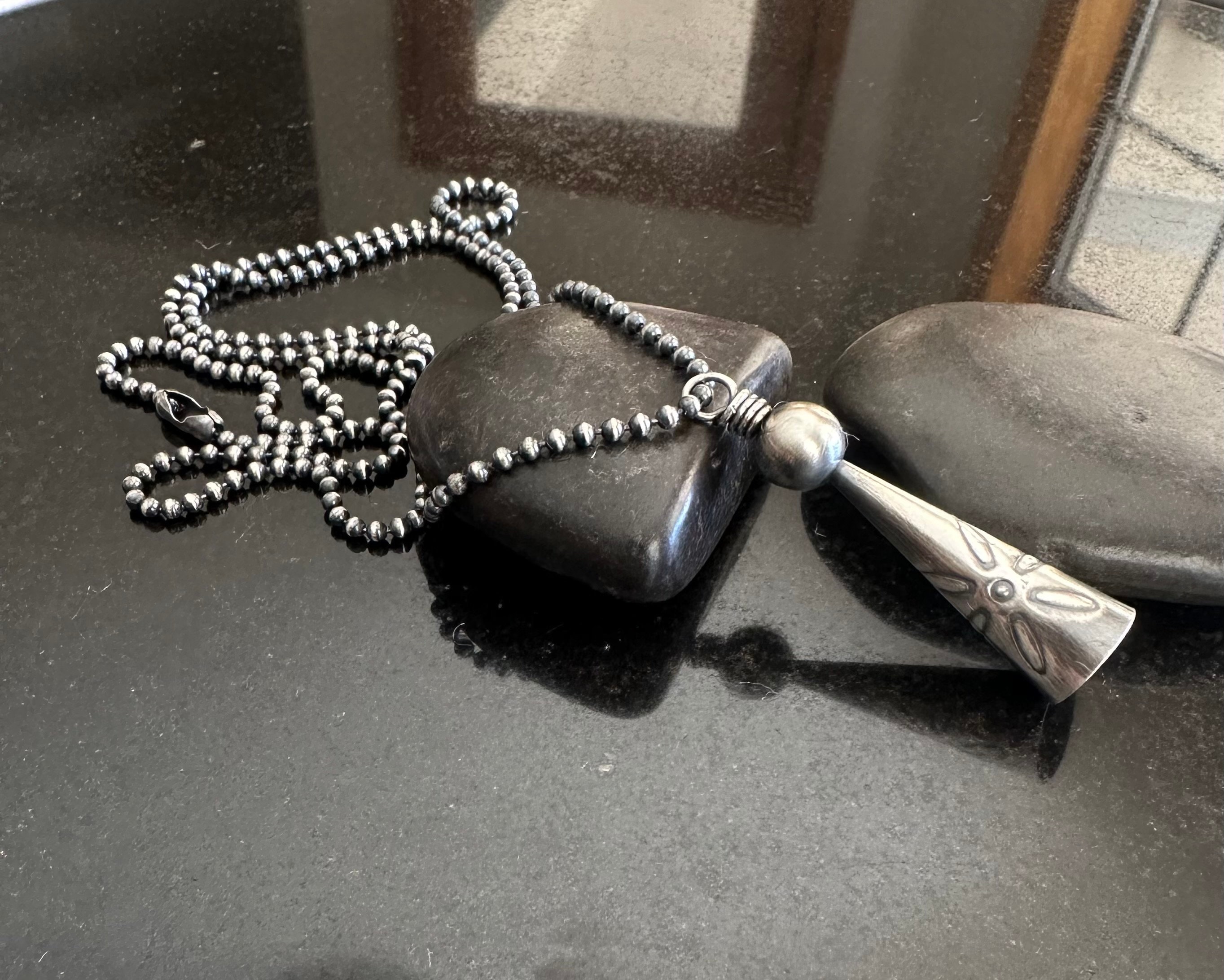 Sterling Silver Ball and Cone Necklace, 1700’s Native American Design ...